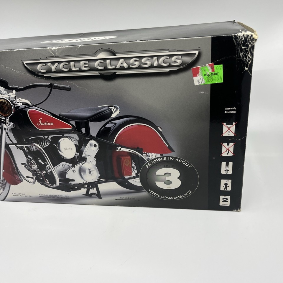 TESTORS 1/6 SCALE CLASSIC INDIAN MOTORCYCLE MODEL KIT UNASSEMBLED READ ...