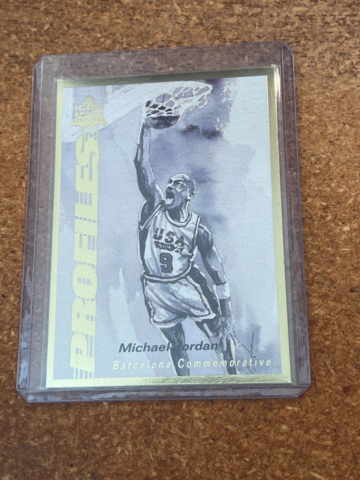 1992-93 Icon Sports Gold Basketball Profiles # 18 Michael Jordan Team ...