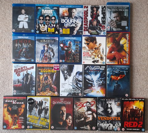 Action Thriller Superhero Sci-Fi Blu-ray DVD Job Lot Bundle Marvel DC ...