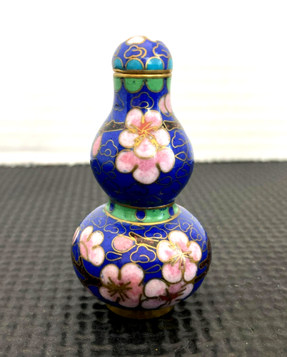 Old Chinese Cloisonne Enamel Flowers Perfume Snuff Bottle Marked | eBay