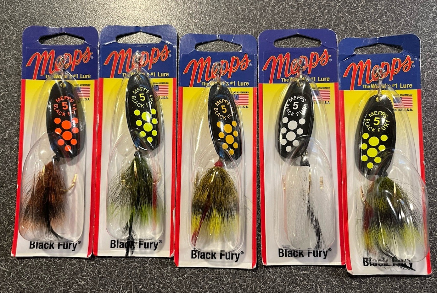5 New Mepps Black Fury Size #5, 1/2 oz Spinners Lot | eBay