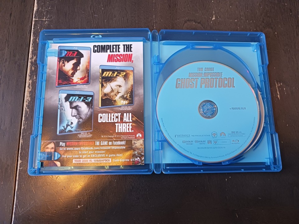 Mission Impossible: Ghost Protocol LE 3-Disc Set Blu-Ray/DVD in Sleeve ...