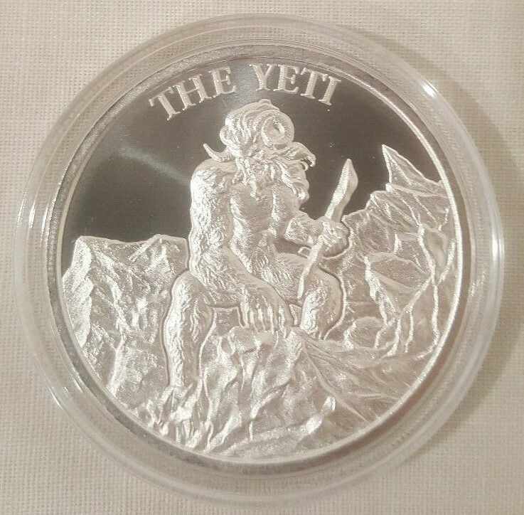 1oz Legendary Yeti .999 Fine Silver Round Coin Abominable Snowman Meh ...