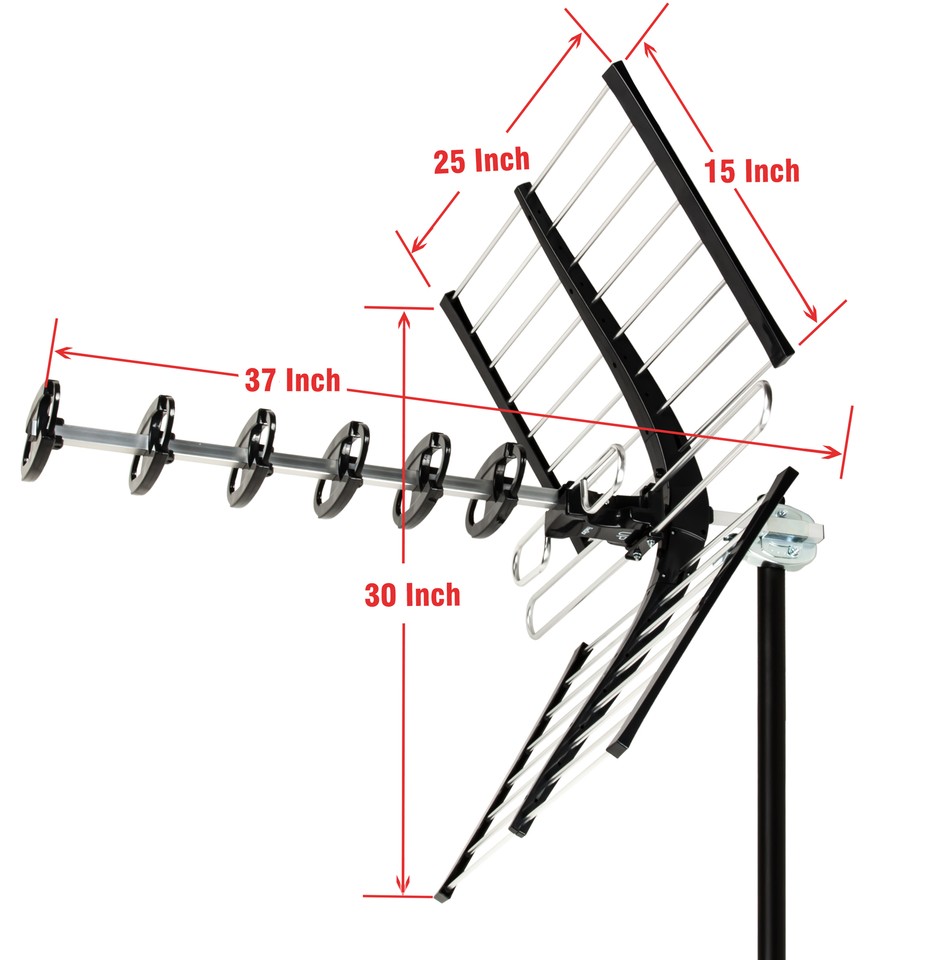 UHF VHF FM OUTDOOR DIGITAL HDTV ATSC TV ANTENNA - QUICK ASSEMBLY ...