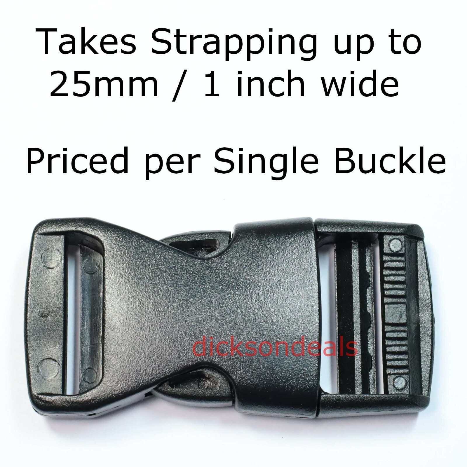 Side Release Clip Buckle for 25 mm 1 Inch Webbing Strap Black Delrin ...