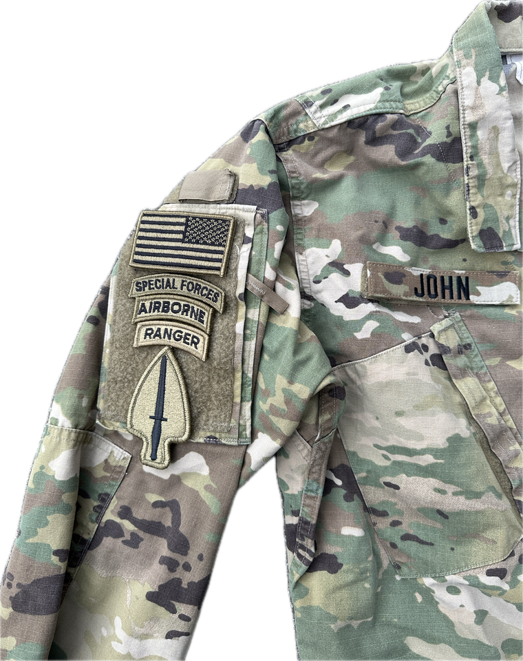 US Army Ocp Giacca 10 Patches Socom Airborne Ranger 1St Cavalry Pfc ...