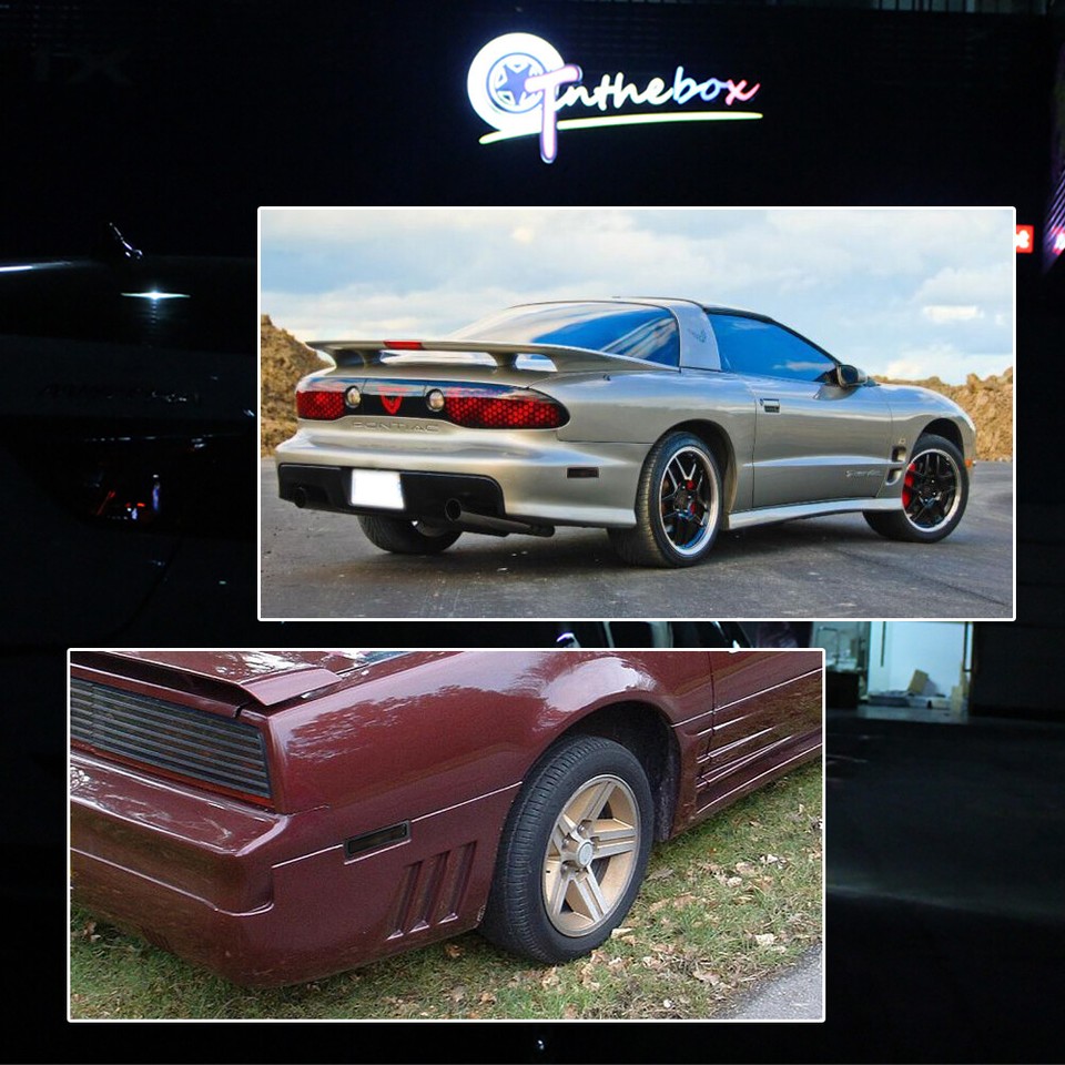 Smoke Rear Sidemarker Lamps w/Red LED Lights For 82-92 Pontiac Trans Am ...