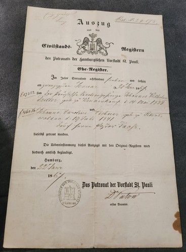 Unknown German Document From 1867 Hand Written & Signed | eBay