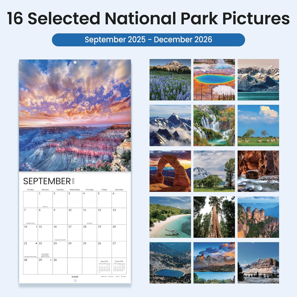 SUNEE 2026 Wall Calendar 12x12 Inches with 16 Months from September 2025 to Dece | eBay