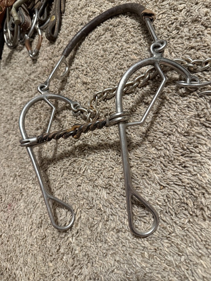Twisted Wire Gag Combination Bit Barrel Racing Western Bit Snaffle ...