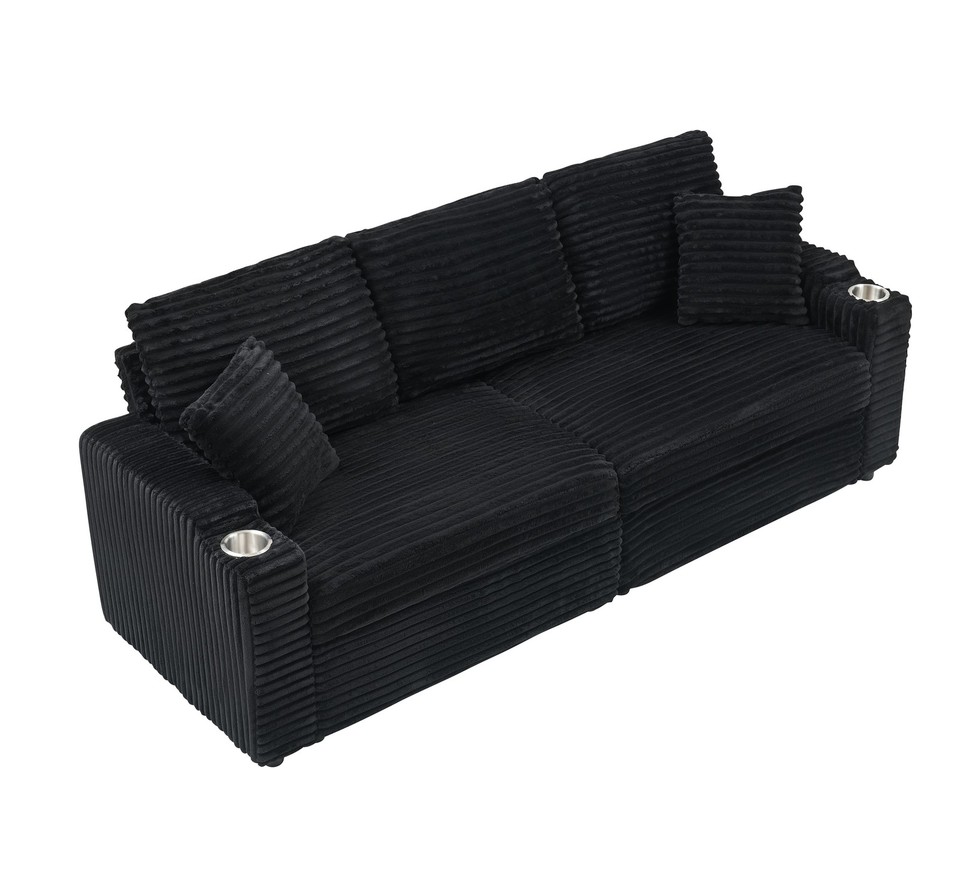 [US]80-inch two-in-one folding sofa,foldable hidden lying function ...