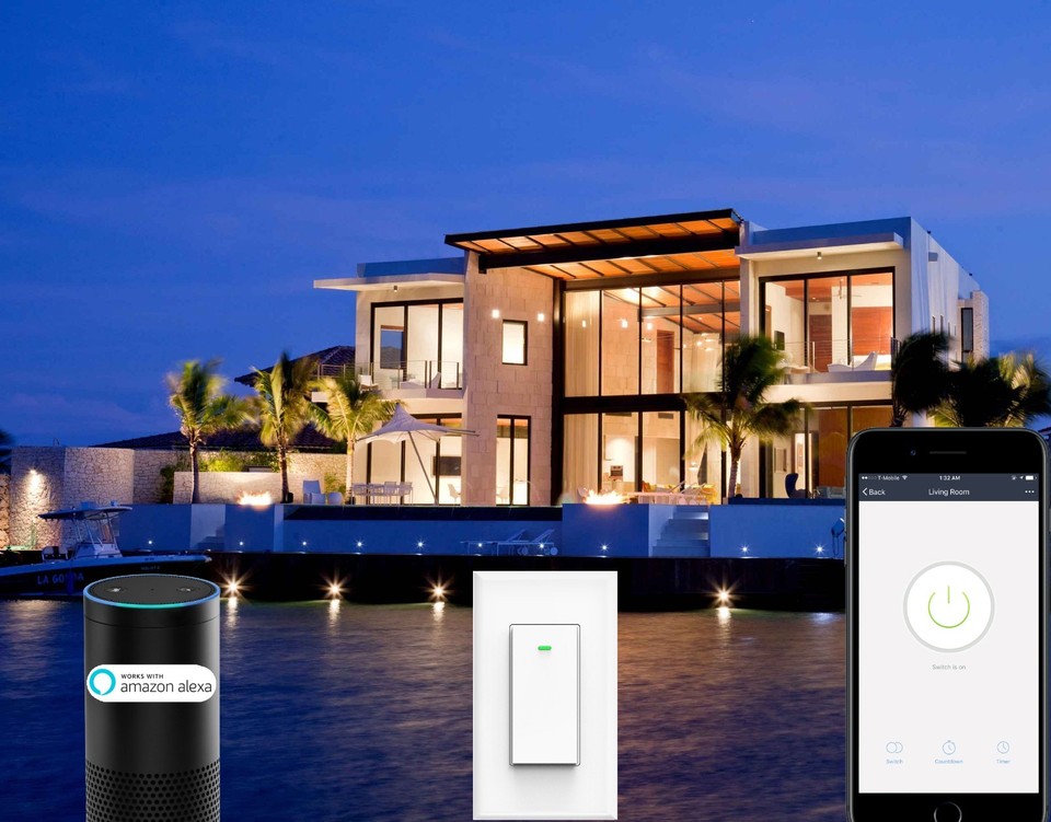 Smart WIFI Light Switch Remote Alexa Google Home Voice Control Smart ...