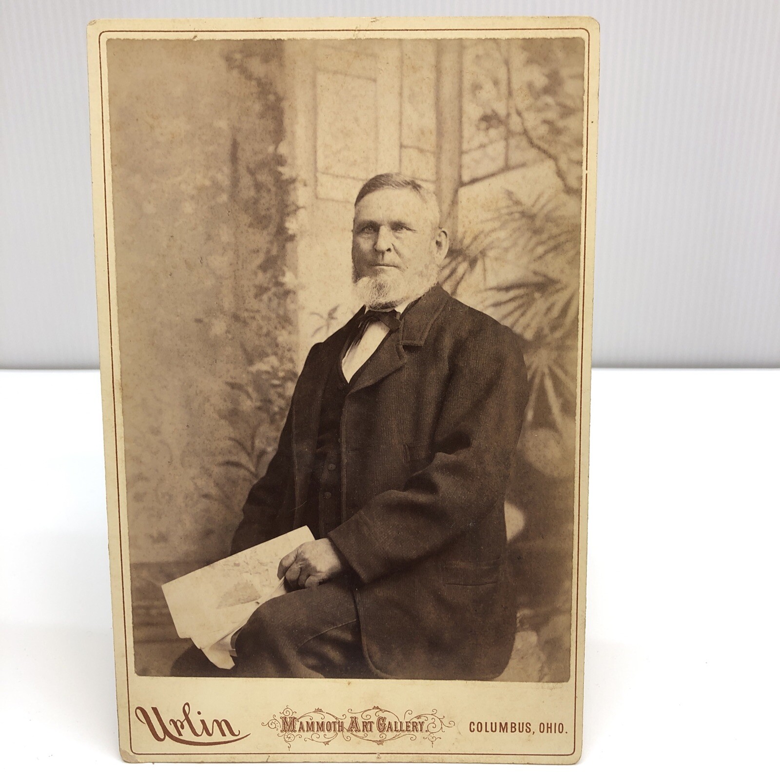 Vintage Cabinet Card Photo Older Man Urlin Mammoth Art Gallery Columbus ...