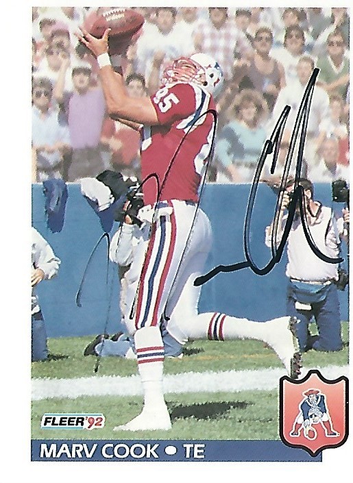Autographed Marv Cook New England Patriots 1992 Fleer Football Card ...
