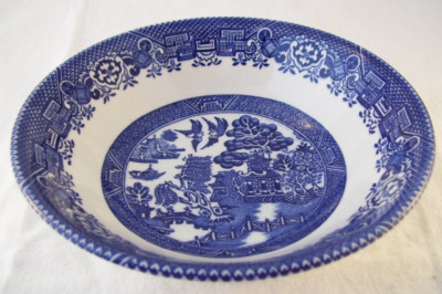 Wood & Sons Blue Willow Cereal Bowl Ironstone England BS4034 Vintage | eBay