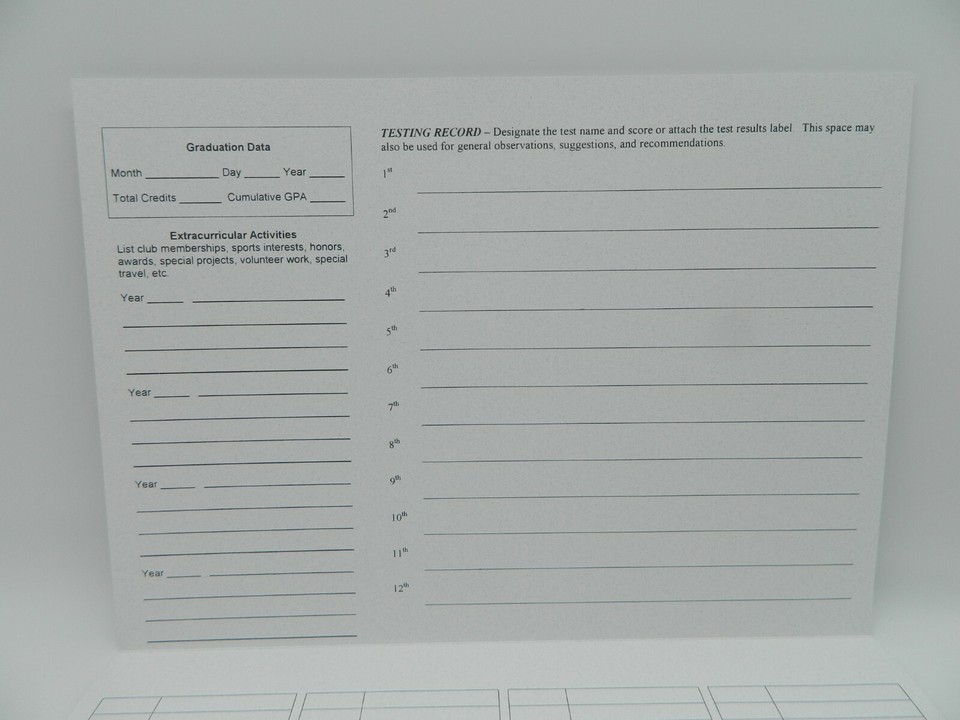 Homeschool Transcript Cumulative Folders, use w. any Curriculum, Pack ...