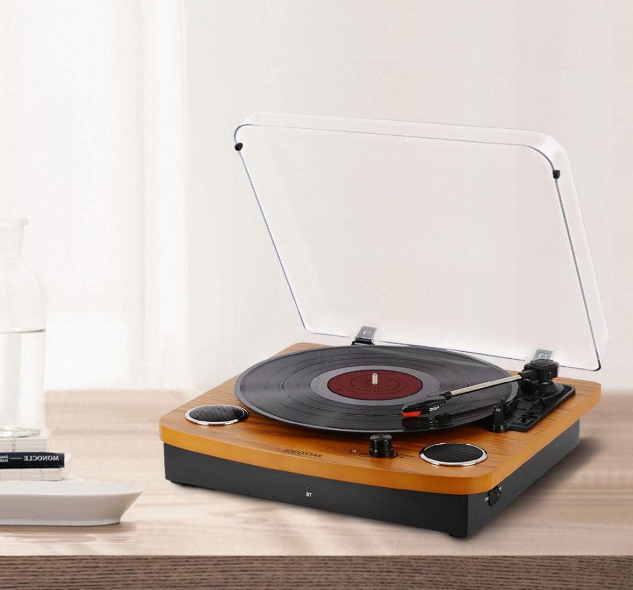 Bluetooth Turntable,Vinly Record Player Built-in Dual Stereo Speakers ...