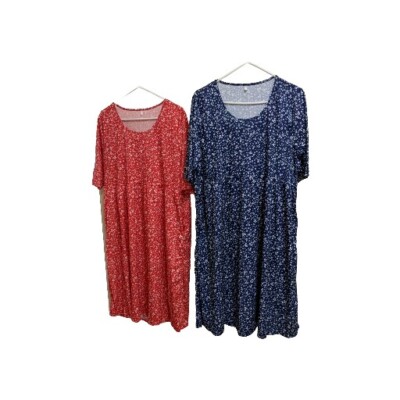 Lot of 2 Polyester Empire Waist Dresses with Star Print Red & Blue Size ...