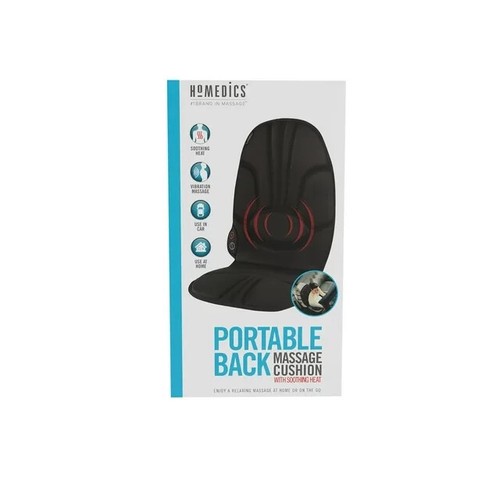 Homedics Portable Back Massage Cushion w/Heat For Home or Auto Model VC ...