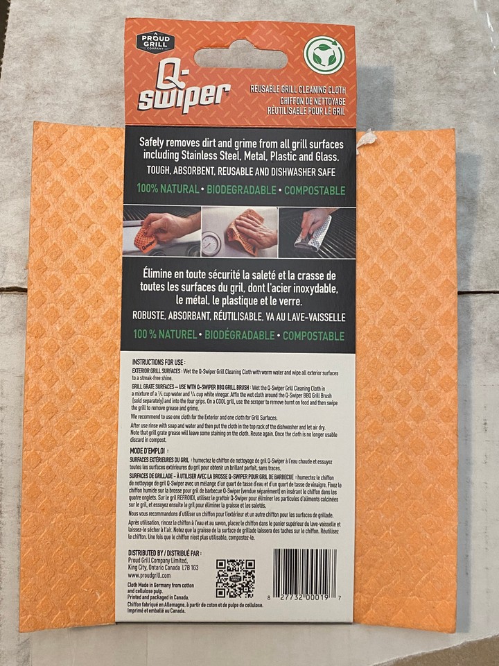 Q-Swiper Reusable Grill Cleaning Cloth 2 Pack - Eco-Friendly | Durable ...