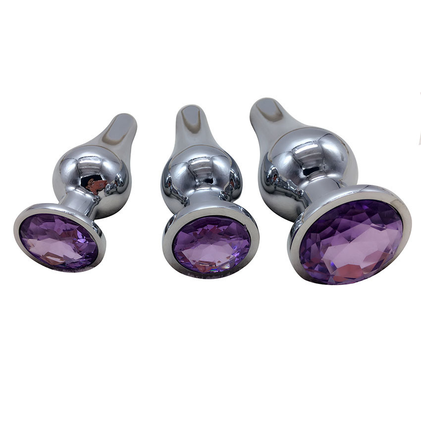 Metal Anal Butt Massagers Sex Plug Toys Women Men Crystal Jewelry Beads