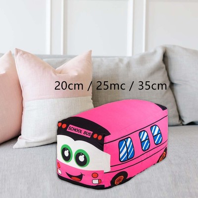 School Bus Plush Toy Cartoon Bedtime Companions Cuddly Stuffed Vehicle ...