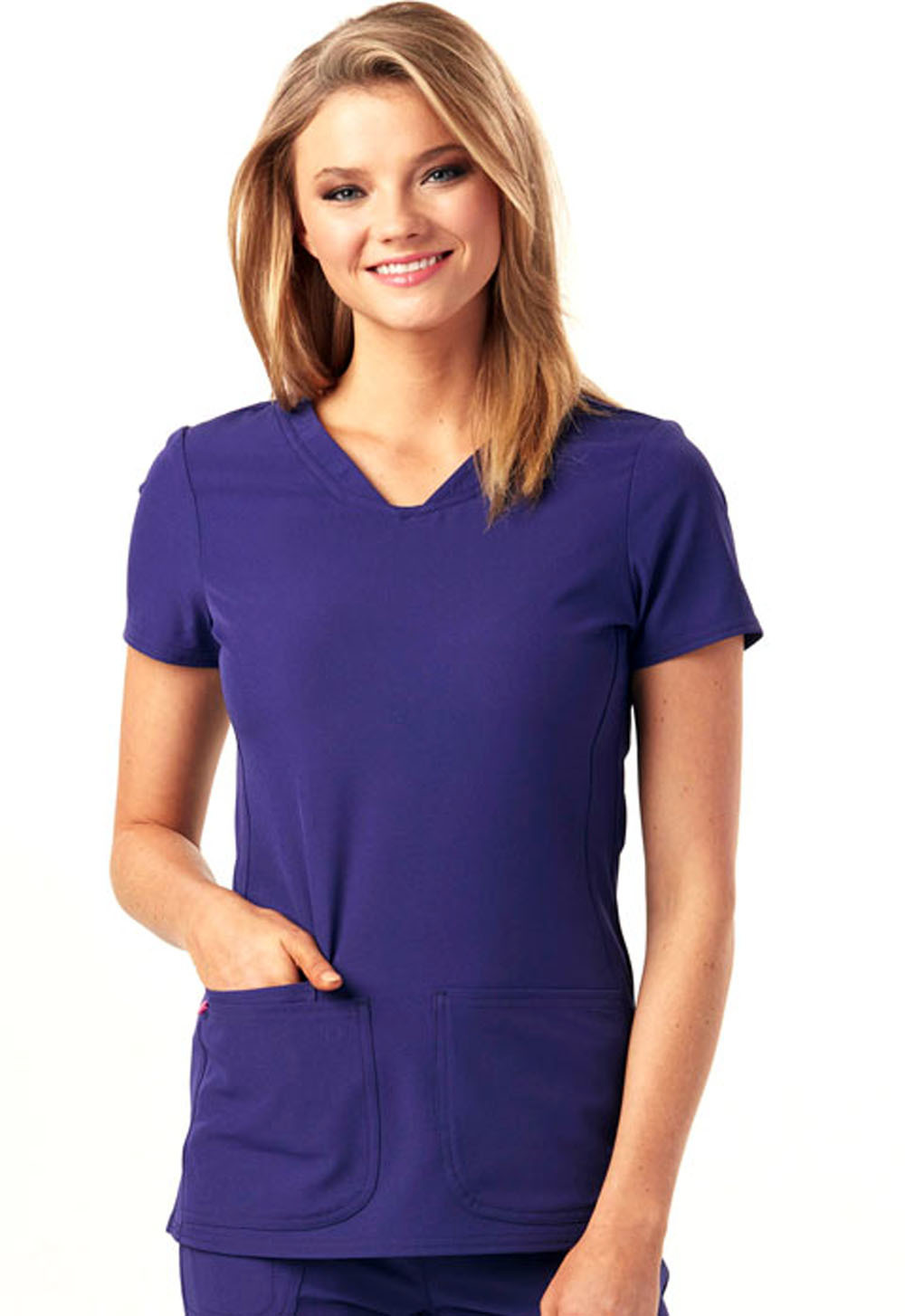 Heartsoul Women's Pitter-Pat V-Neck Solid Scrub Top- Grape- 2XL for ...