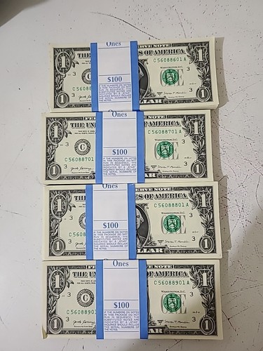 One Stack - 2017 ONE DOLLAR $1 Notes CRISP UNCIRCULATED from BEP PACK ...