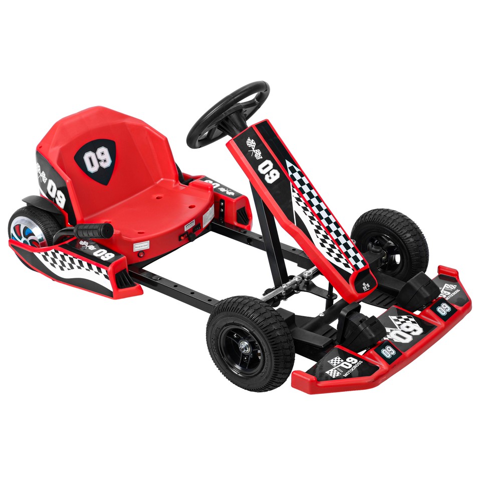187LBS (42.5kg) Red Go Kart, 36V Electric Go Kart for Kids, 16 MPH ...
