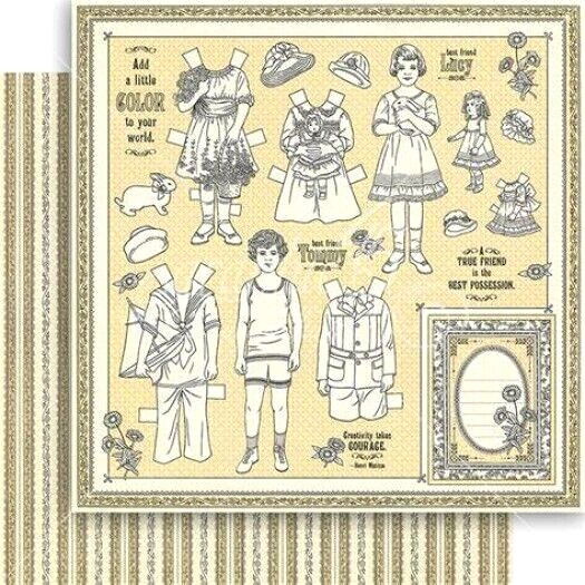 Graphic 45 Penny's Paper Doll Family 8 x 8 Cardstock PICK Mother Father ...