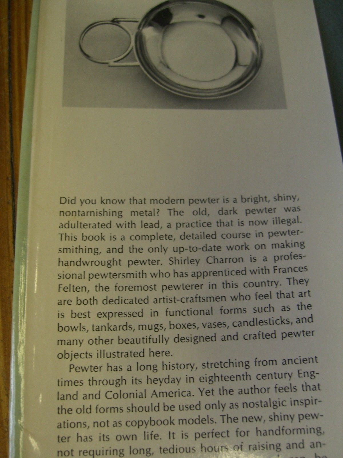MODERN PEWTER DESIGN AND TECHNIQUES,1st ed Shirley Charron, Signed F ...