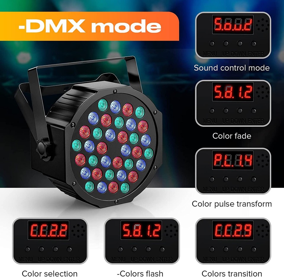 36 LED RGB Stage Lighting PAR Light DMX Beam Party DJ Disco Lights | eBay