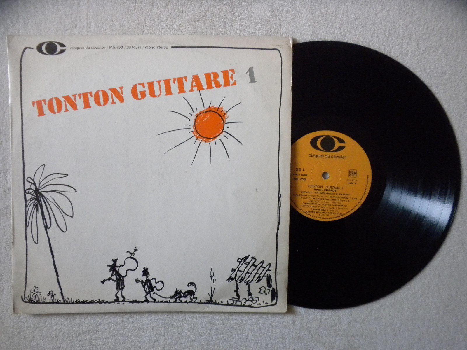 LP ROGER CHAPUT "Tonton guitare 1" DISQUES DU CAVALIER MG 750 FRANCE ...