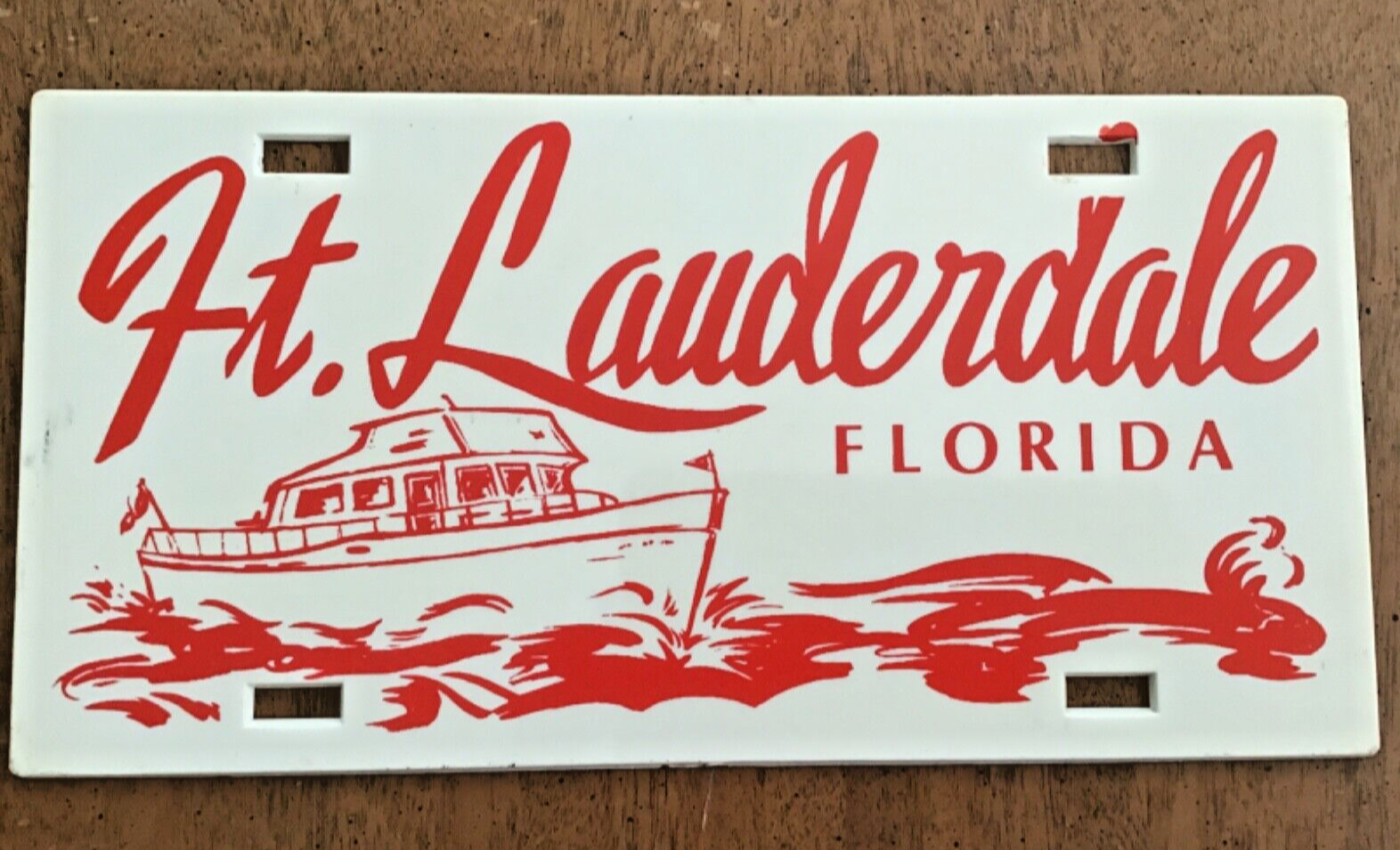 Ft. Lauderdale Florida License Plate PLASTIC Booster vintage souvenir ...