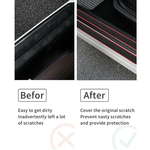 For Ford SUPER DUTY 4PCS Rubber Car Door Scuff Sill Cover Panel Step ...