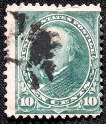 US Stamp Scott #273 ~ 1895 10c Webster, double line watermark used RL09 ...