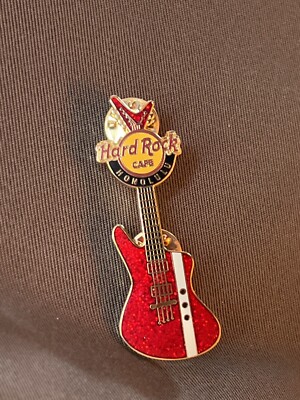 *Hard Rock Cafe Honolulu - Red White Striped Rock Guitar Pin* Limited ...