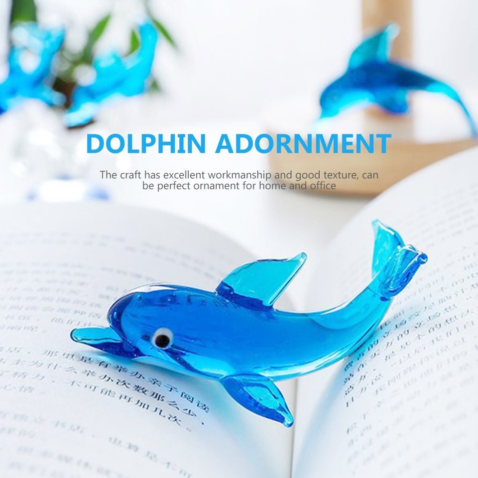 2 Pcs Dolphin Adornment Mini Statue Glass Animal Miniatures | eBay ...