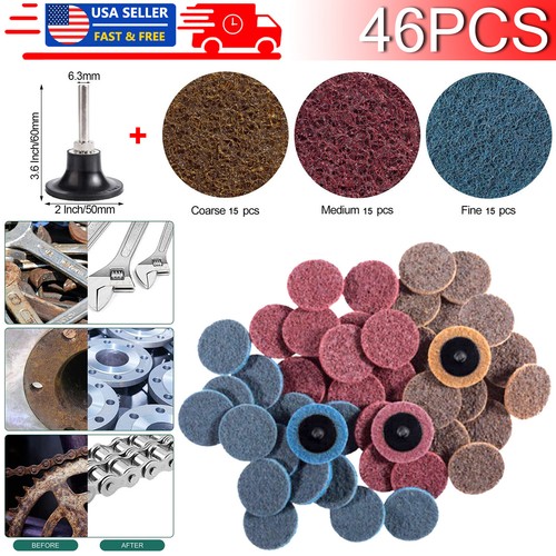 46PCS 2" Roll Lock Surface Conditioning Die Grinder Sanding Discs Set ...