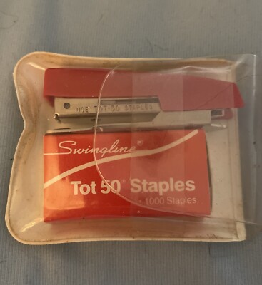 VTG Red Swingline Stapler TOT 50 1970 Rare Mini Stapler Staples and ...
