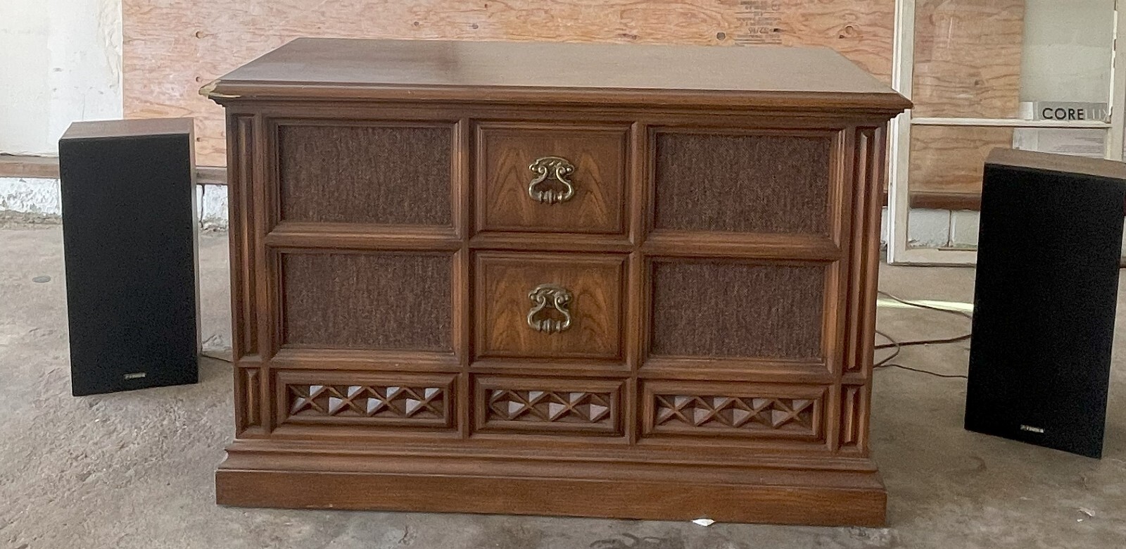 vintage floor model stereo, turntable, retro stereo, 8 track tape ...