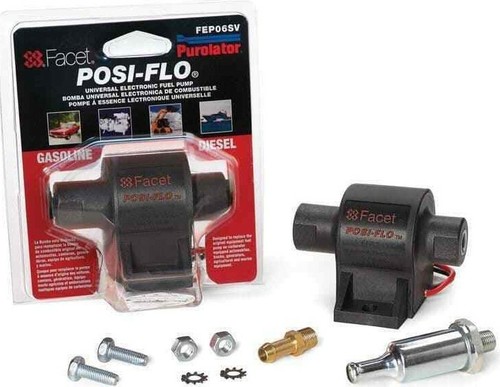 Facet Posi-Flow Electric Fuel Pump 4.0-7.0 psi 60106 8mm union & filter ...