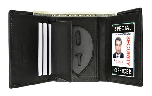 Concealed Carry Badge Holder Permit Wallet Leather ID Card Sheriff ...