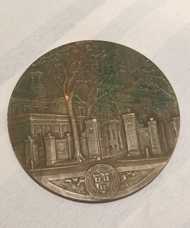 Antique Commemorative Bronze Medal of Harvard President Charles W ...