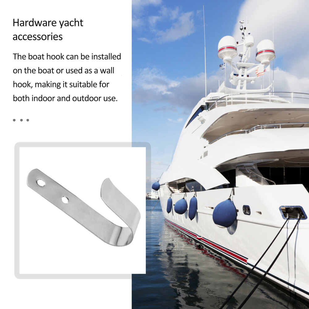 Stainless Steel Boat Hook Holder J Hook Bracket 10x2.5cm Heavy Duty ...