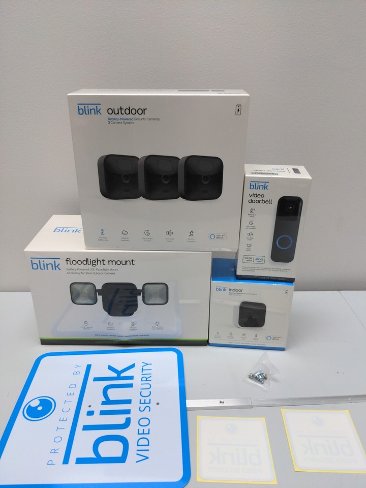 Blink Whole Home Security Camera System with Video Doorbell Floodlight ...