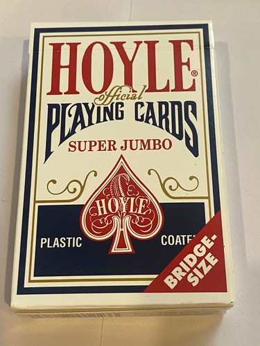 HOYLE super jumbo Bicycle playing cards bridge size plastic coated easy ...