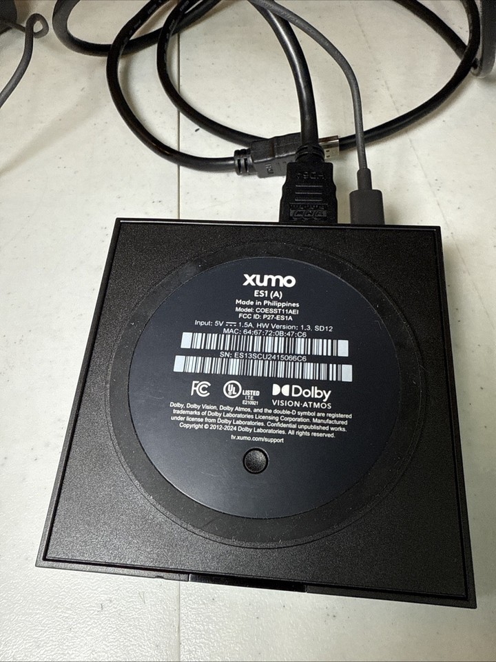 XUMO Stream Box 4K Streaming Model es1 (a) w/ Power & HDMI Cords NO ...