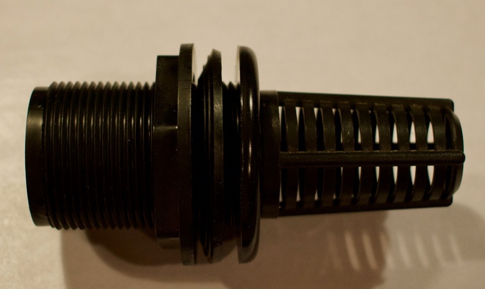 1/2 3/4 1 1.25 1.5 2" Bulkhead Fitting Slip FPT Threaded screens blue ...