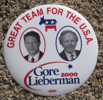 LARGE 6" 2000 GORE & LIEBERMAN JUGATE PICTURE CAMPAIGN BUTTON | eBay